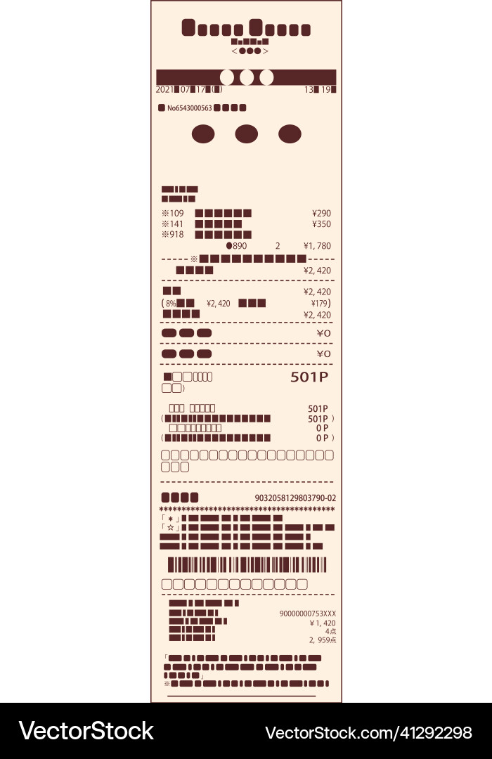 Various types of shopping receipt Royalty Free Vector Image