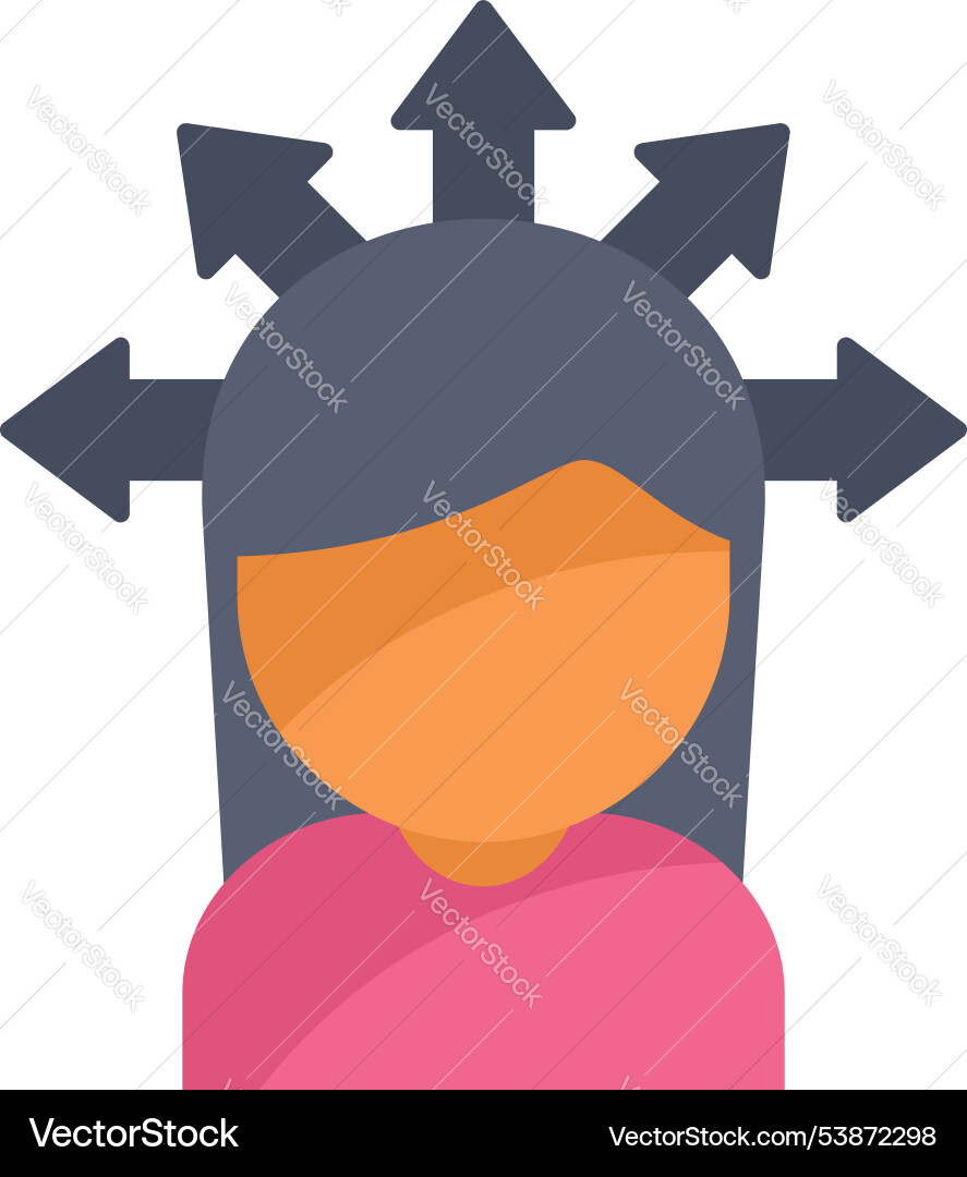 Young woman choosing right direction making Vector Image