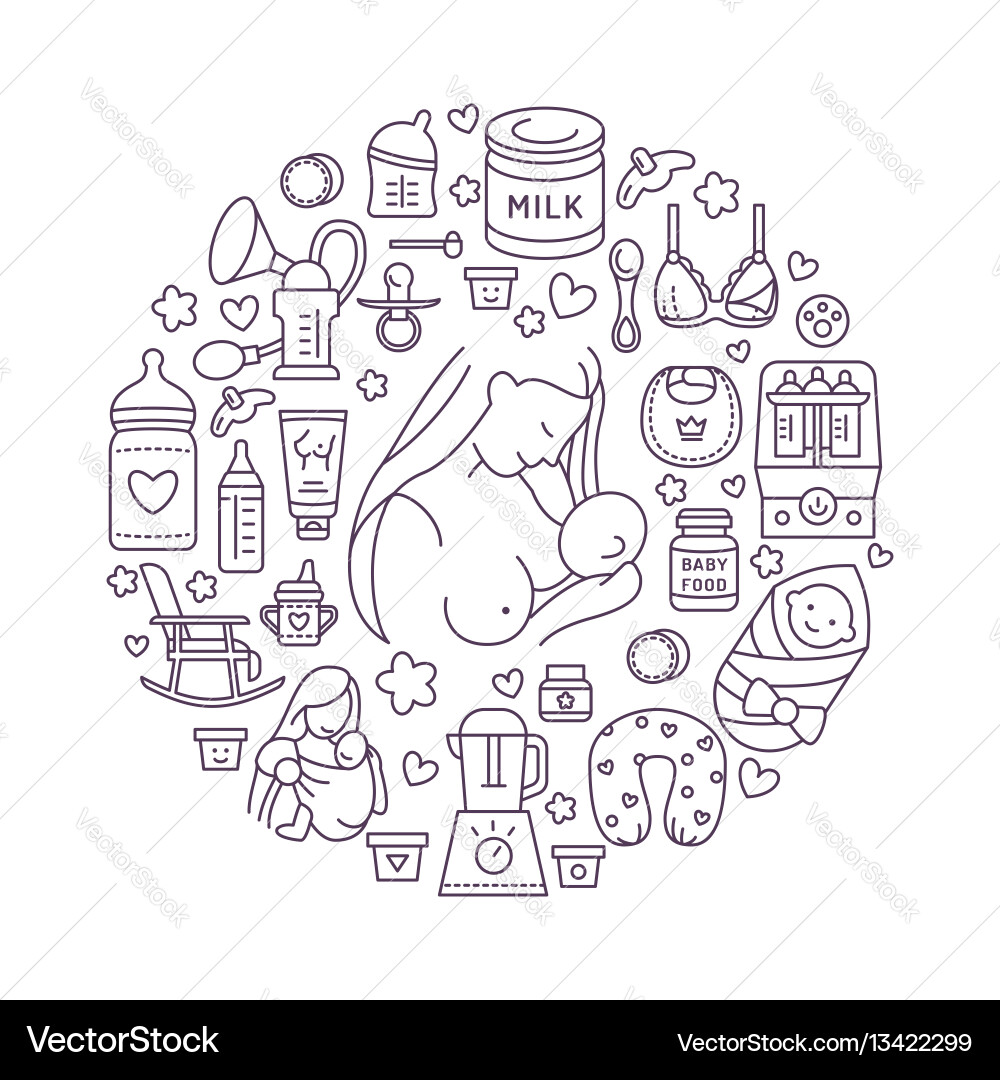 Breastfeeding Baby Poster Royalty Free Vector Image