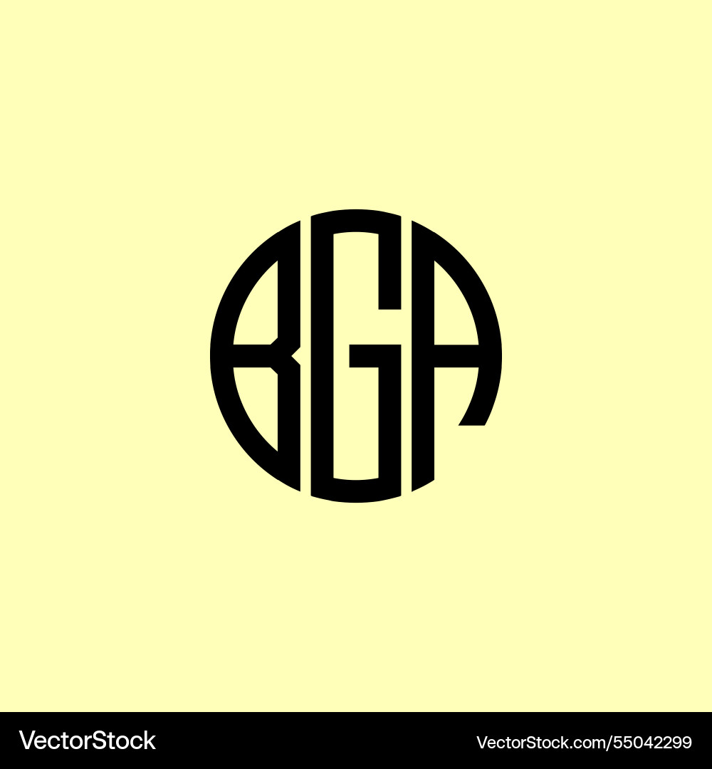 Creative rounded initial letters bga logo Vector Image