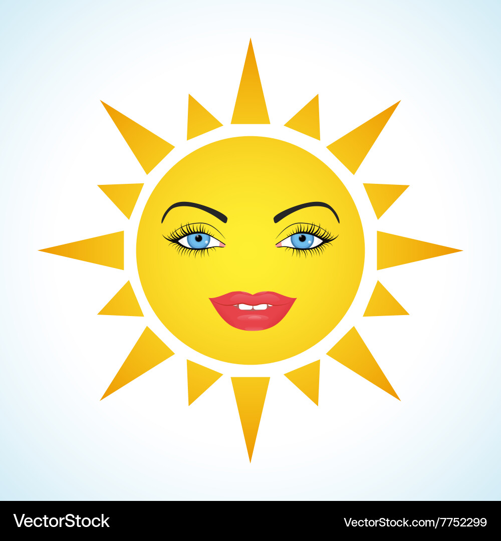 Cute smiling sun Royalty Free Vector Image - VectorStock