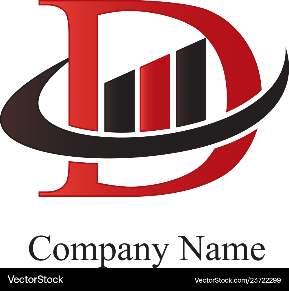 D financial logo Royalty Free Vector Image - VectorStock