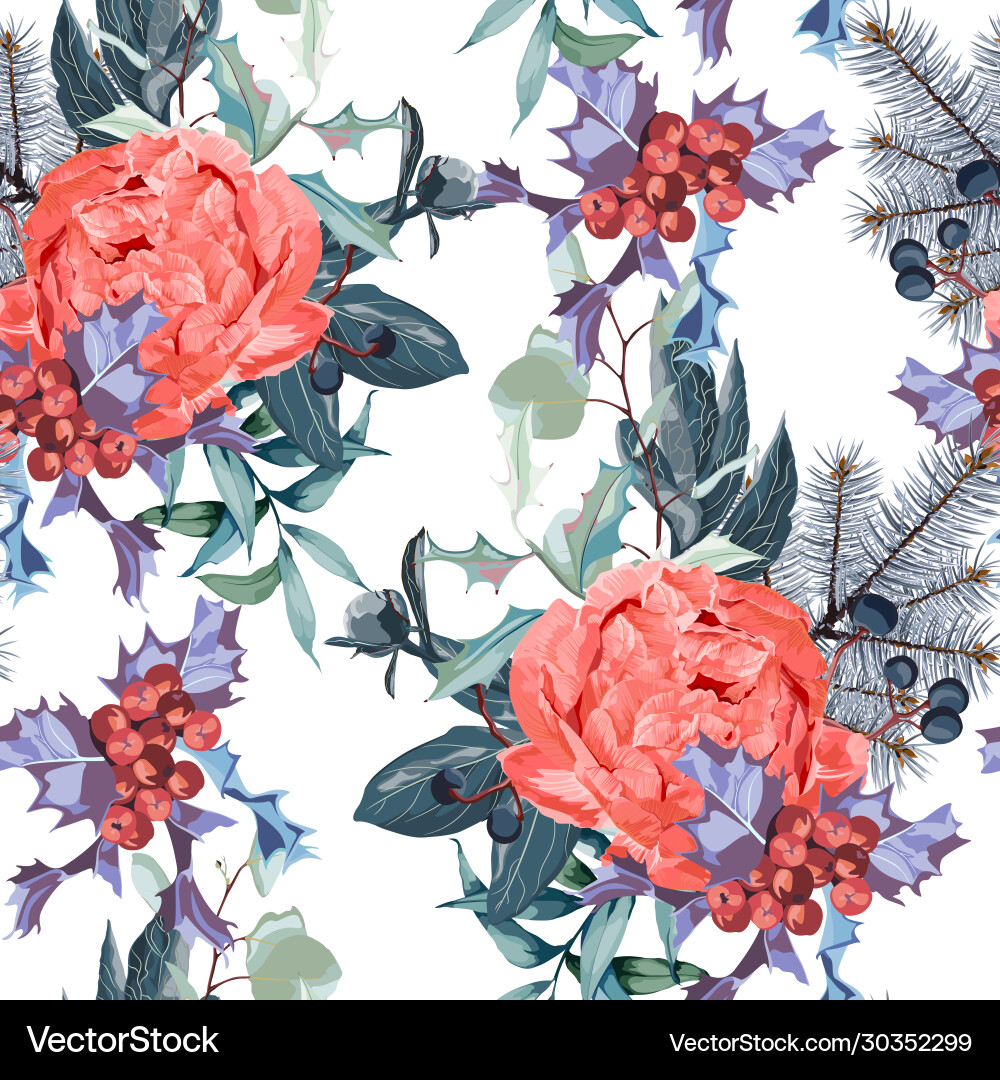 Elegant christmas seamless pattern Royalty Free Vector Image