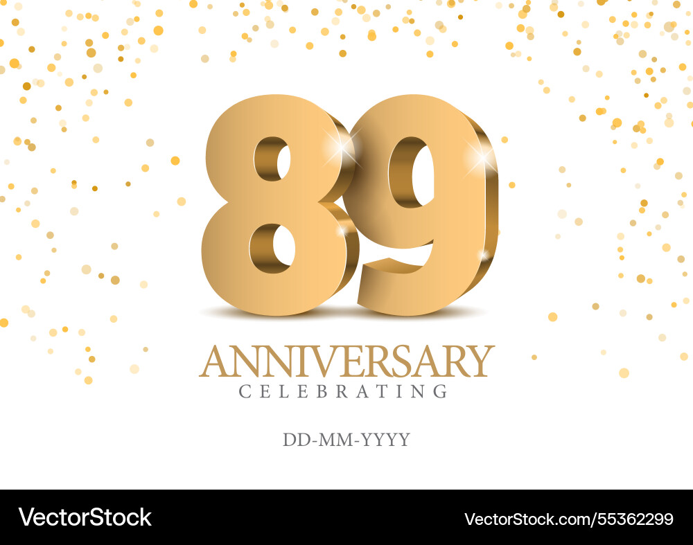 Gold Anniversary Numbers - 89th Royalty Free Vector Image