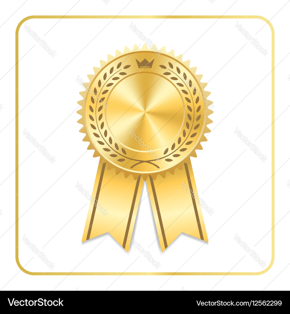 Gold Award Ribbon Icon Royalty Free Vector Image