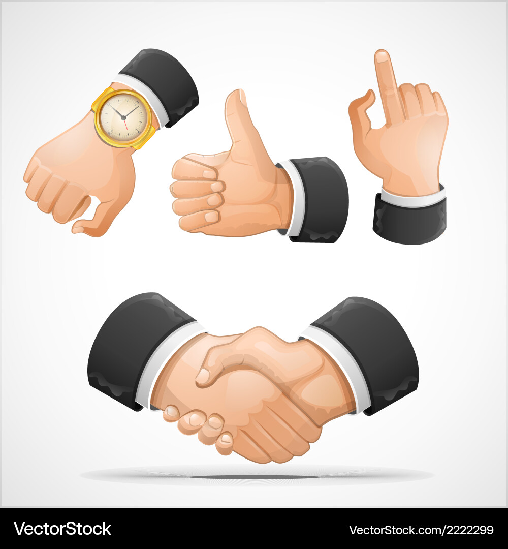 Hand Gestures and Shaking Hands Royalty Free Vector Image