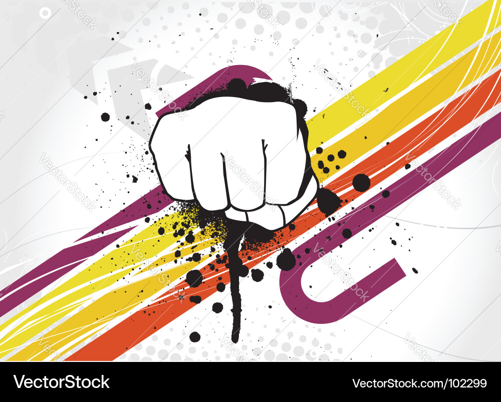 Hand punch Royalty Free Vector Image - VectorStock