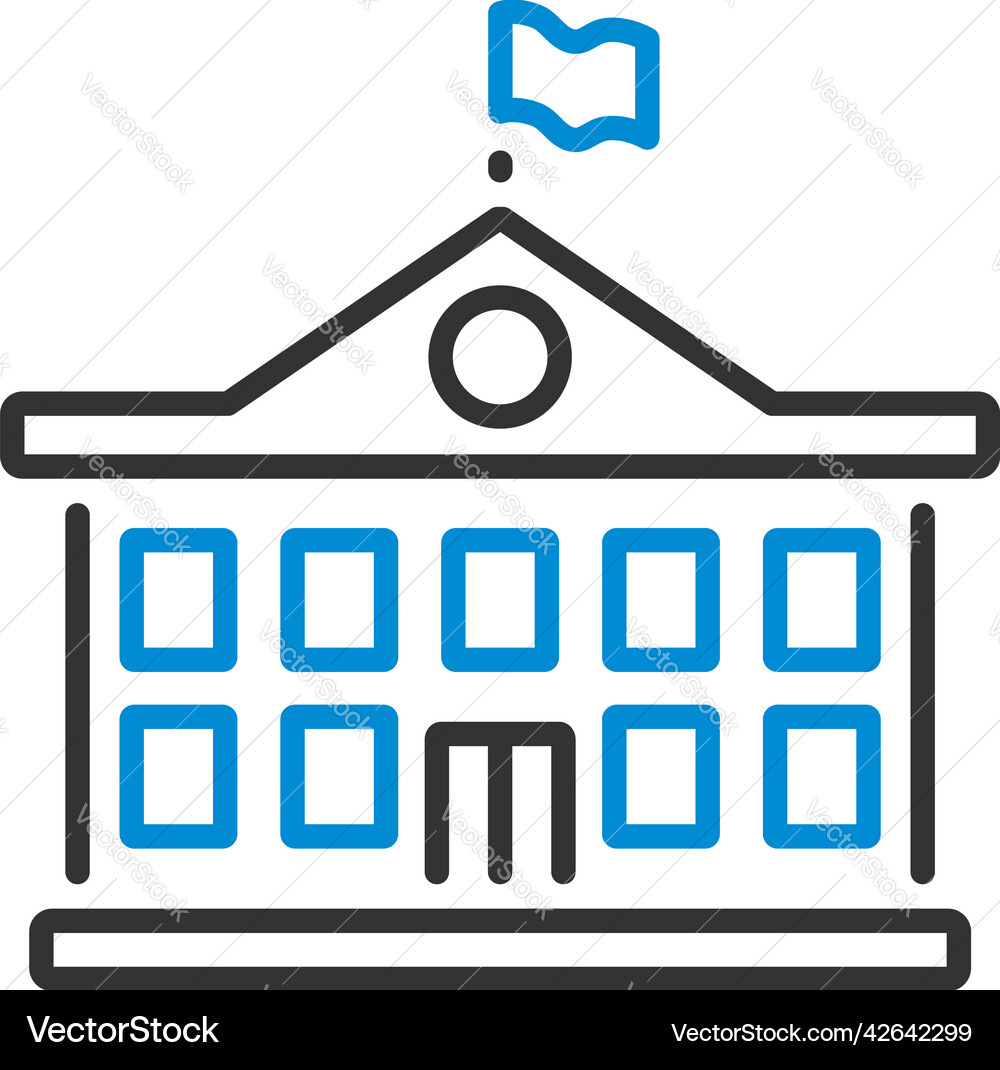 Icon des Schulgebäudes Lizenzfreies Vektorbild