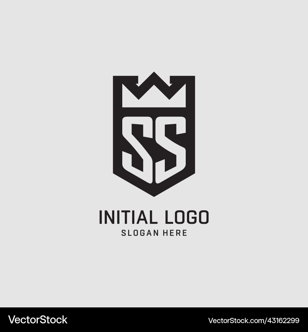 Initial ss logo shield shape creative esport Vector Image