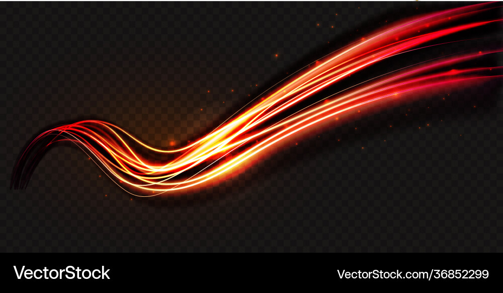 Luminous Neon Shape Wave Abstract Light Effect Vector Image