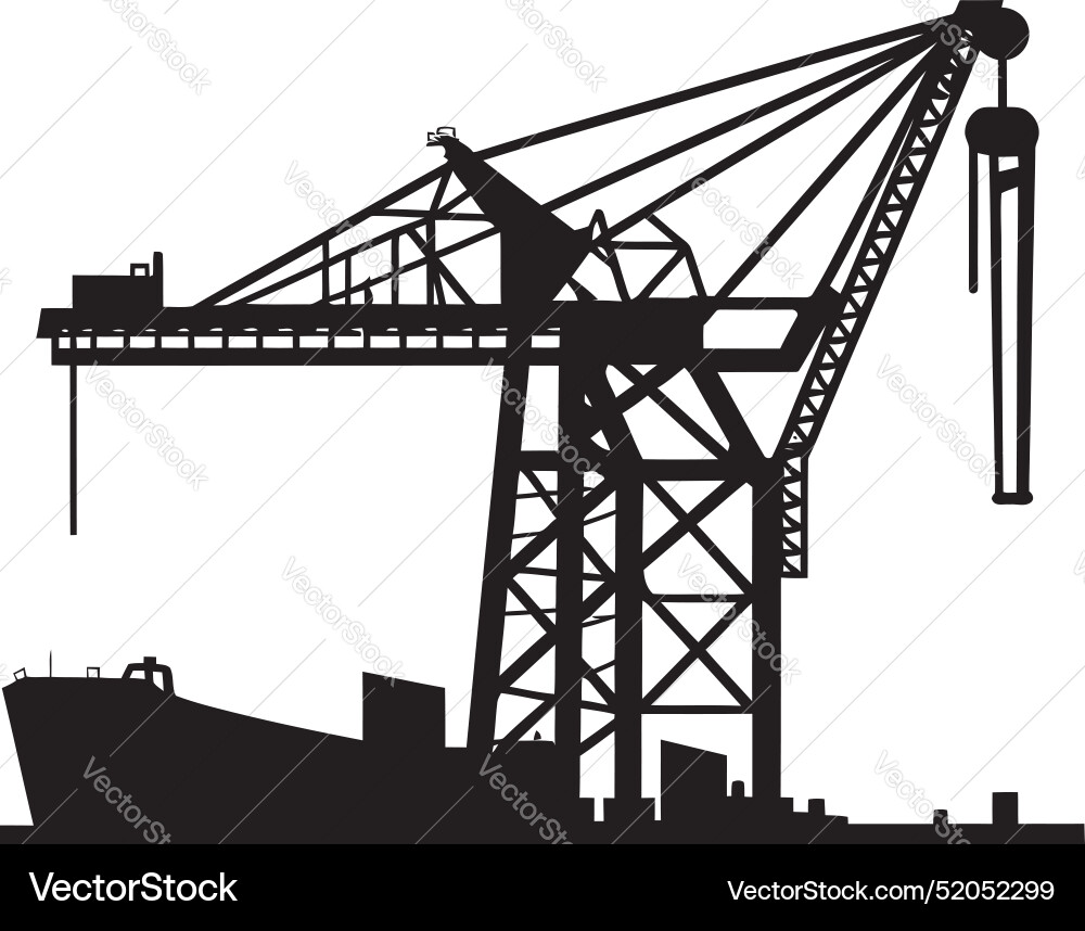 Nautical harbor operations icon crane design Vector Image