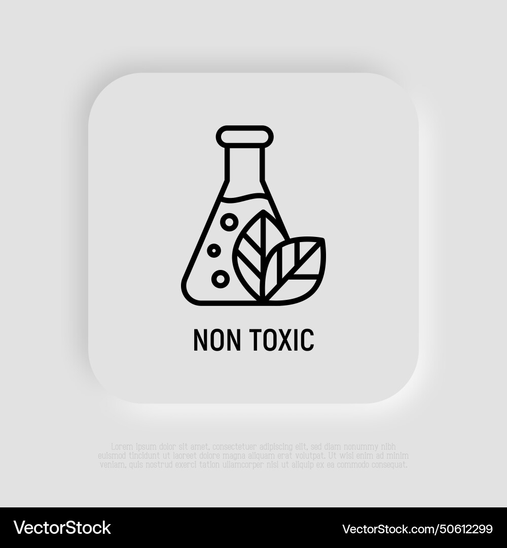 Non toxic symbol thin line icon for organic Vector Image