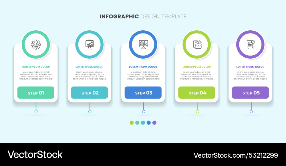 Timeline infographic template 5 step Royalty Free Vector