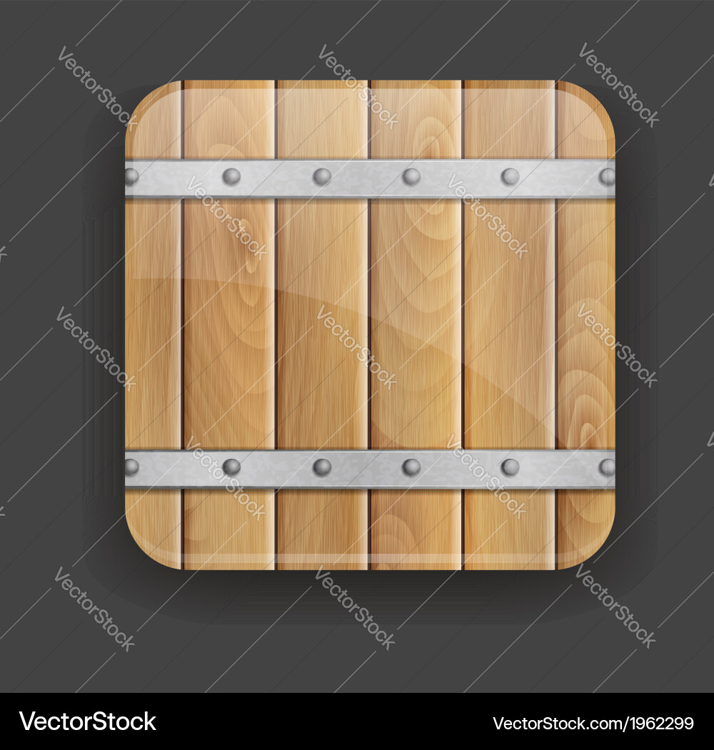 Wooden icon Royalty Free Vector Image - VectorStock