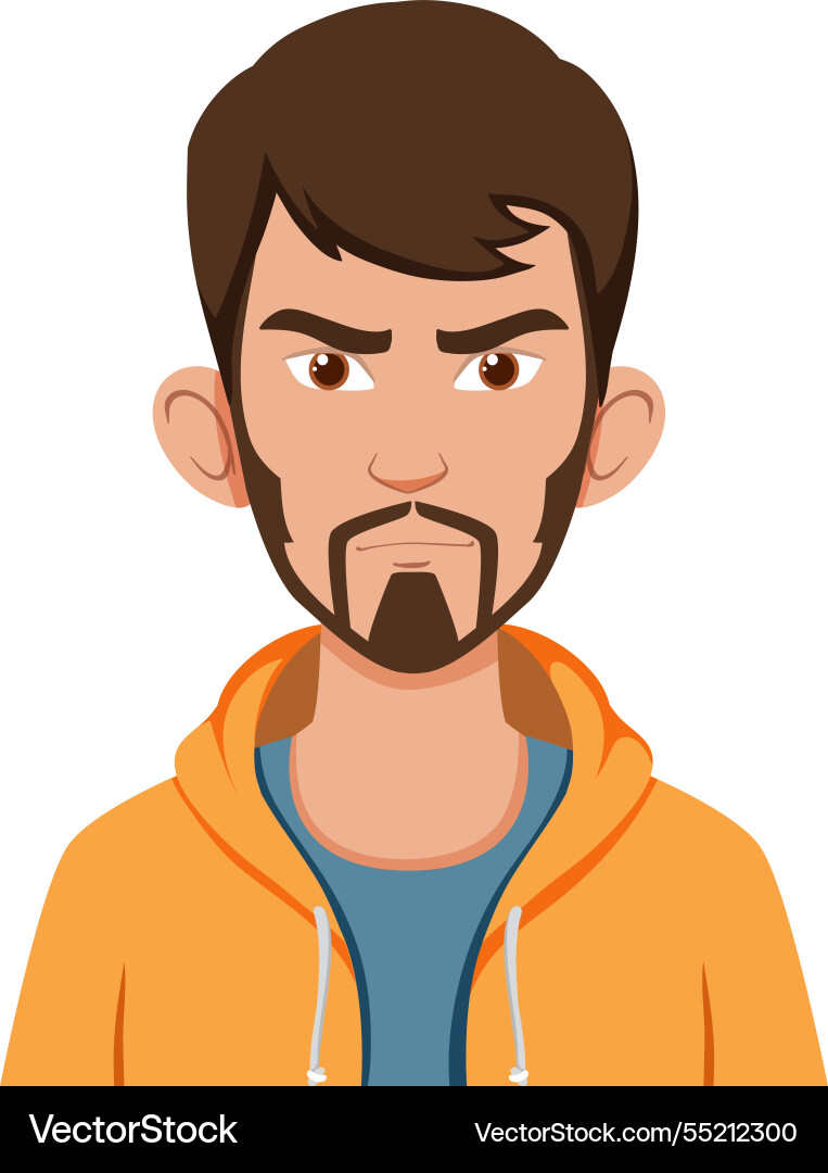 A man with serious expression Royalty Free Vector Image