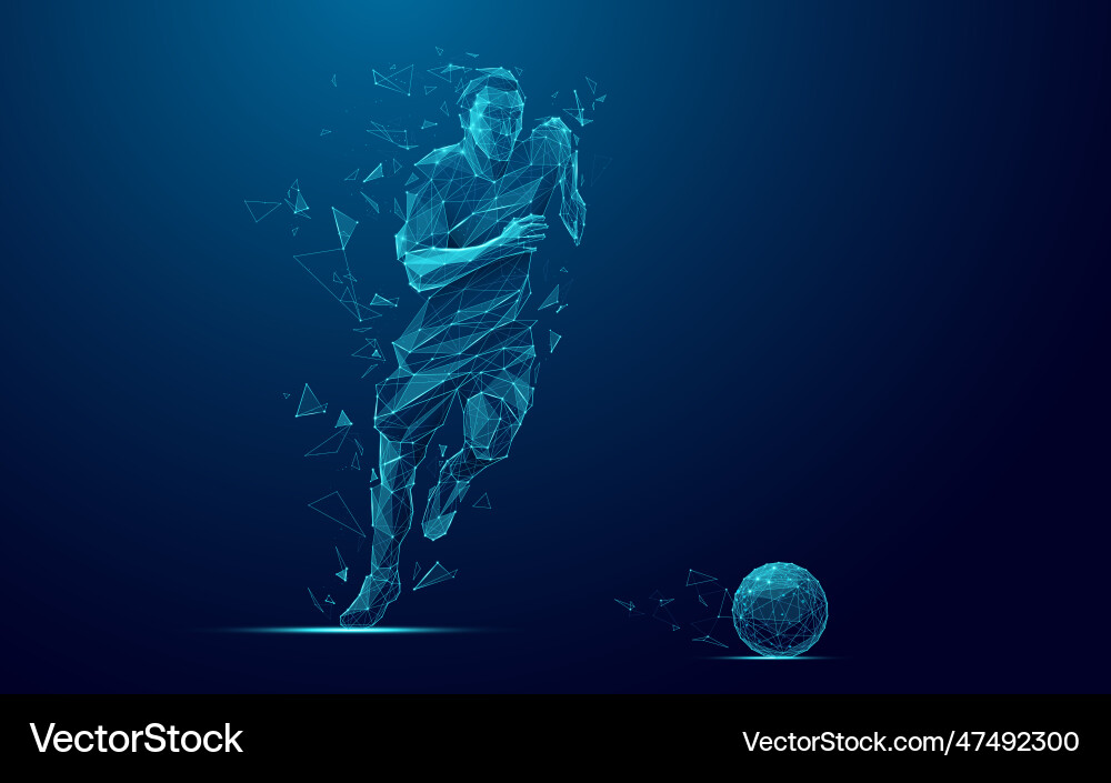 Abstract soccer player with a ball in motion Vector Image