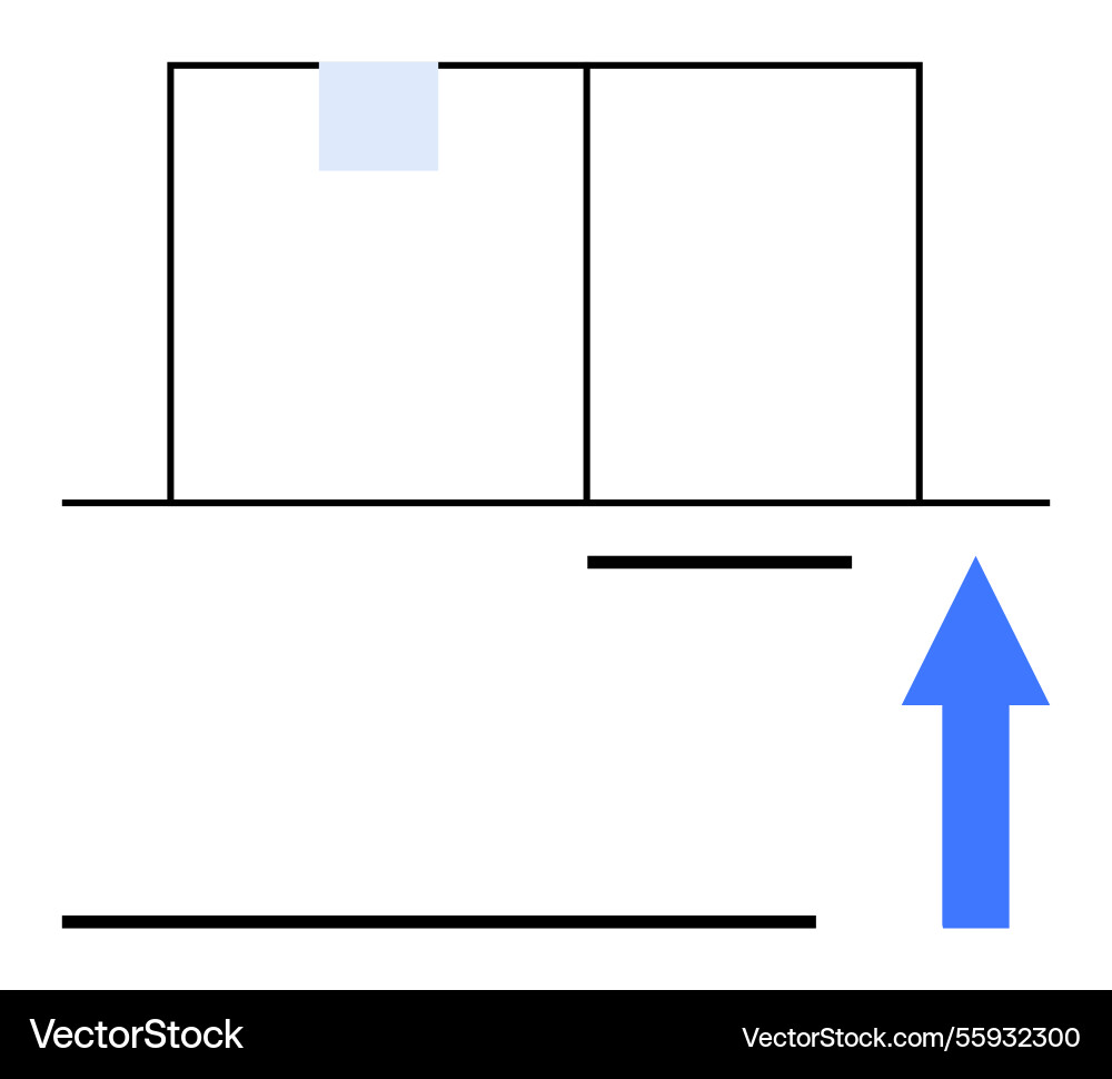 Blue arrow indicating upward movement Royalty Free Vector