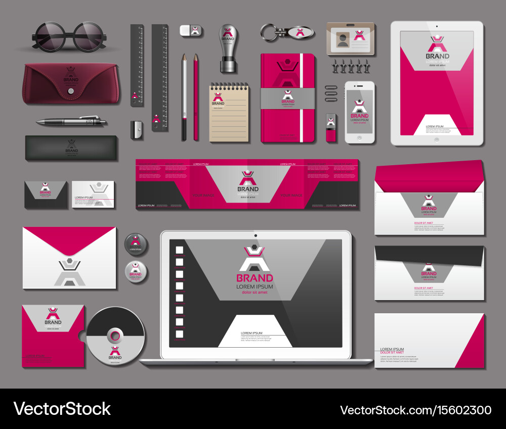 Business corporate identity items set Royalty Free Vector