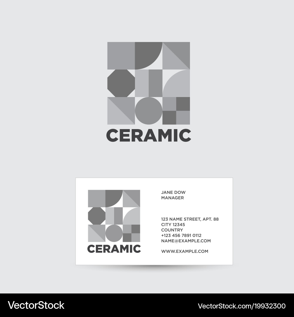 Ceramic logo tiles shop Royalty Free Vector Image