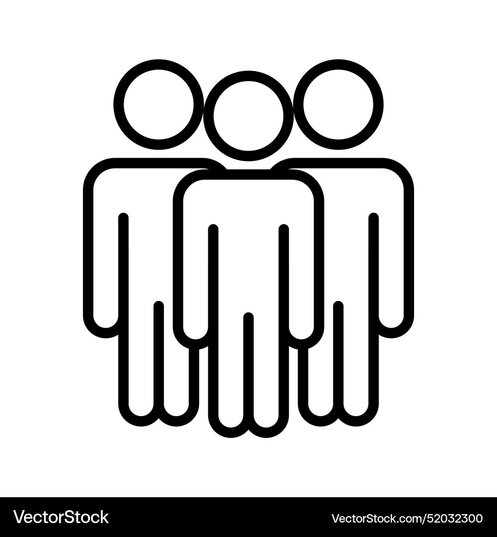 Community linear logo mark in black and white Vector Image