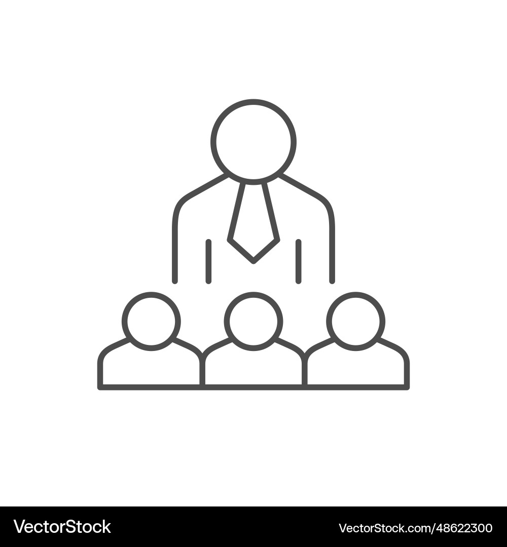 Company leader line outline icon Royalty Free Vector Image