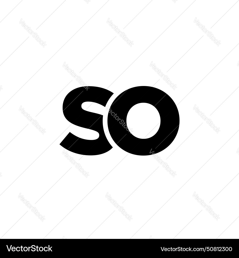 Letter s and o so logo design template minimal Vector Image