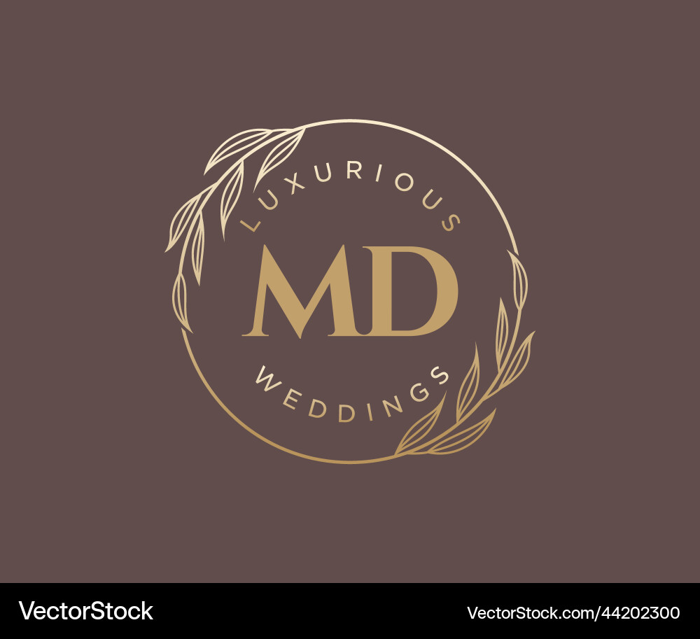 Md initials letter wedding monogram logos Vector Image