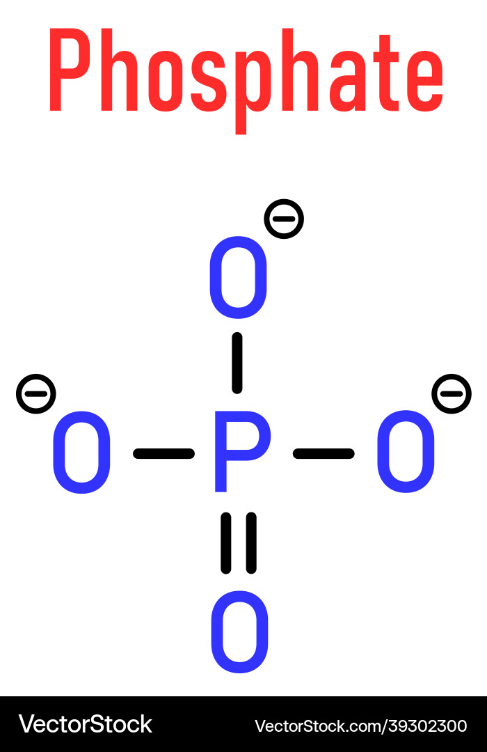 Phosphate anion chemical structure Royalty Free Vector Image