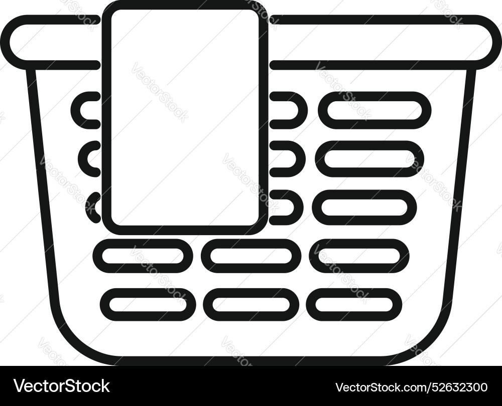 Plastic laundry basket with clothing hanging out Vector Image