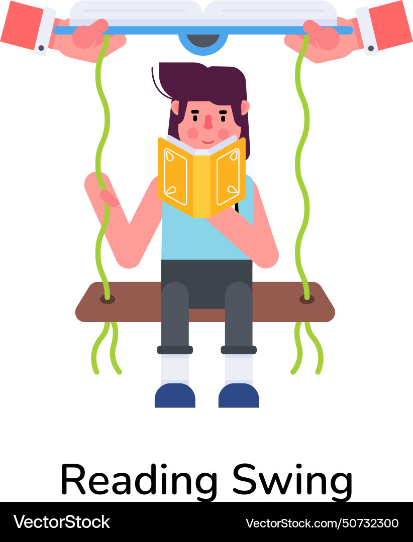 Reading swing Royalty Free Vector Image - VectorStock