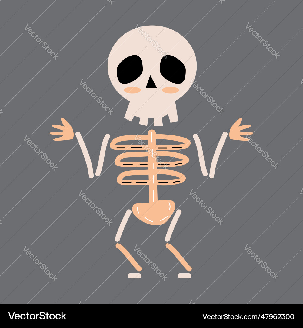 Skeleton ghost halloween cartoon characters Vector Image