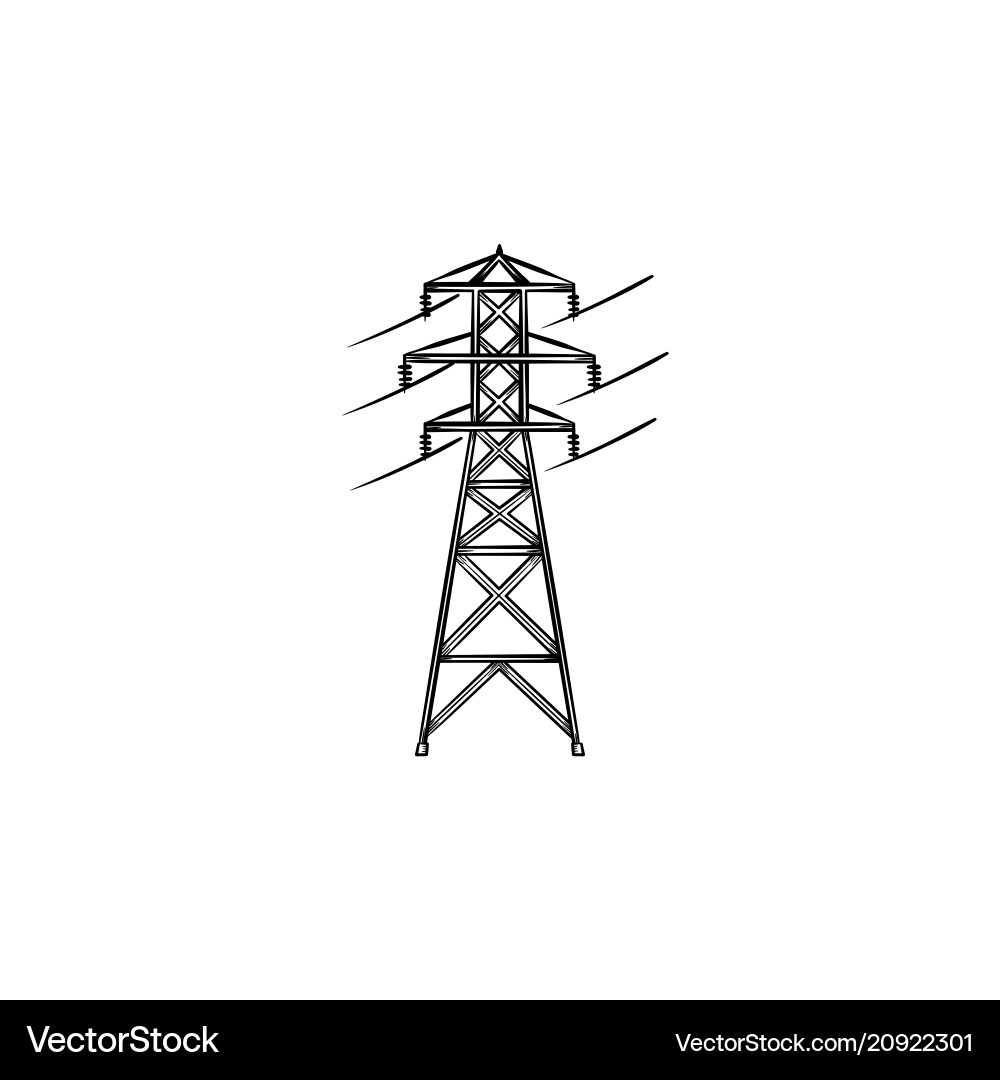 Electrical Power Line Doodle Royalty Free Vector Image