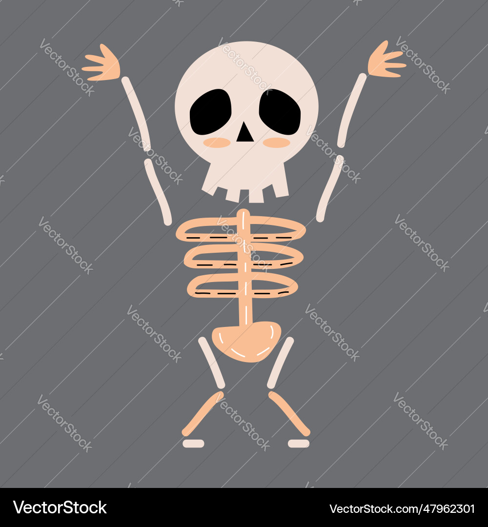 Halloween Skeleton Ghost Cartoon Royalty Free Vector Image