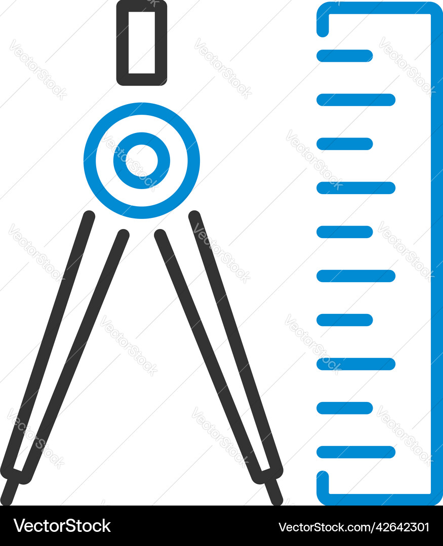 Icon of compasses and scale Royalty Free Vector Image