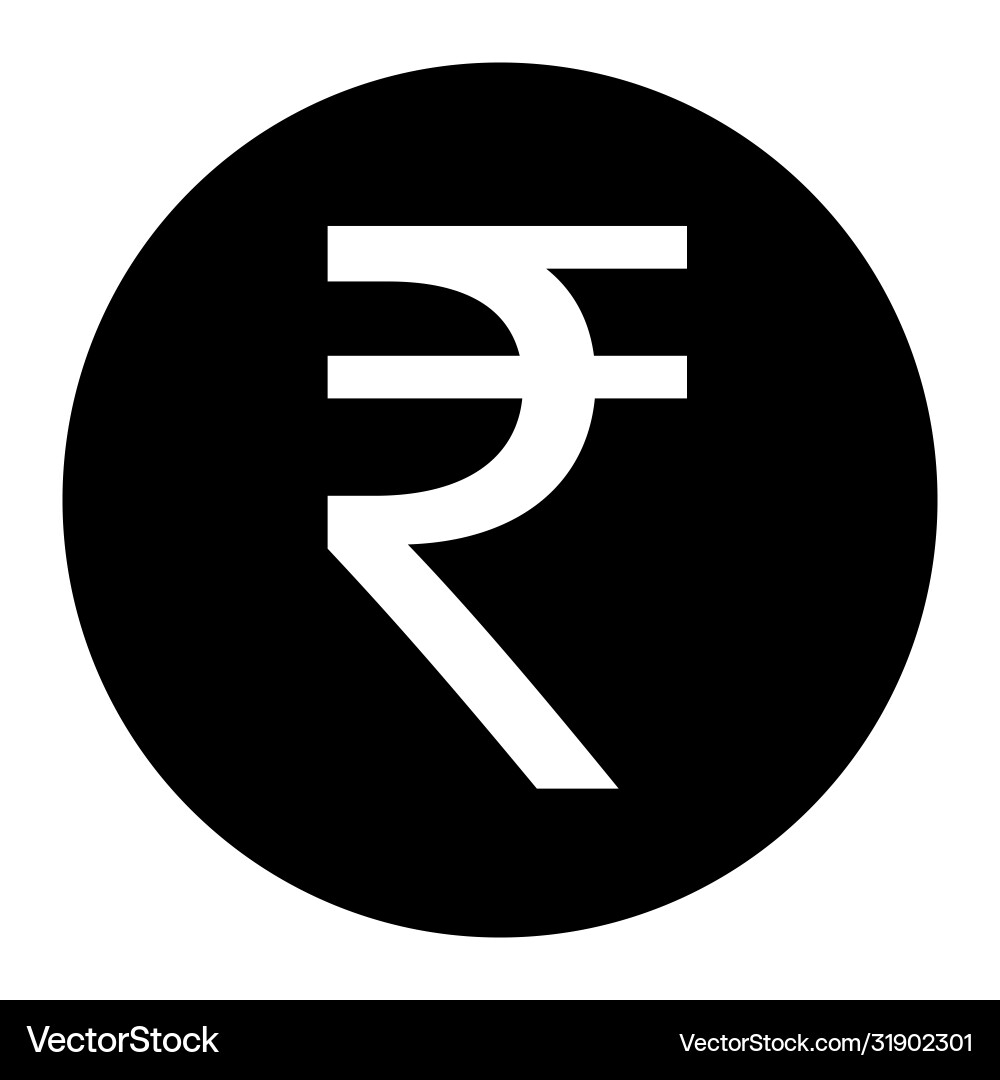 Inr indian rupee sign symbol black isolated – Royalty-Free Vector ...