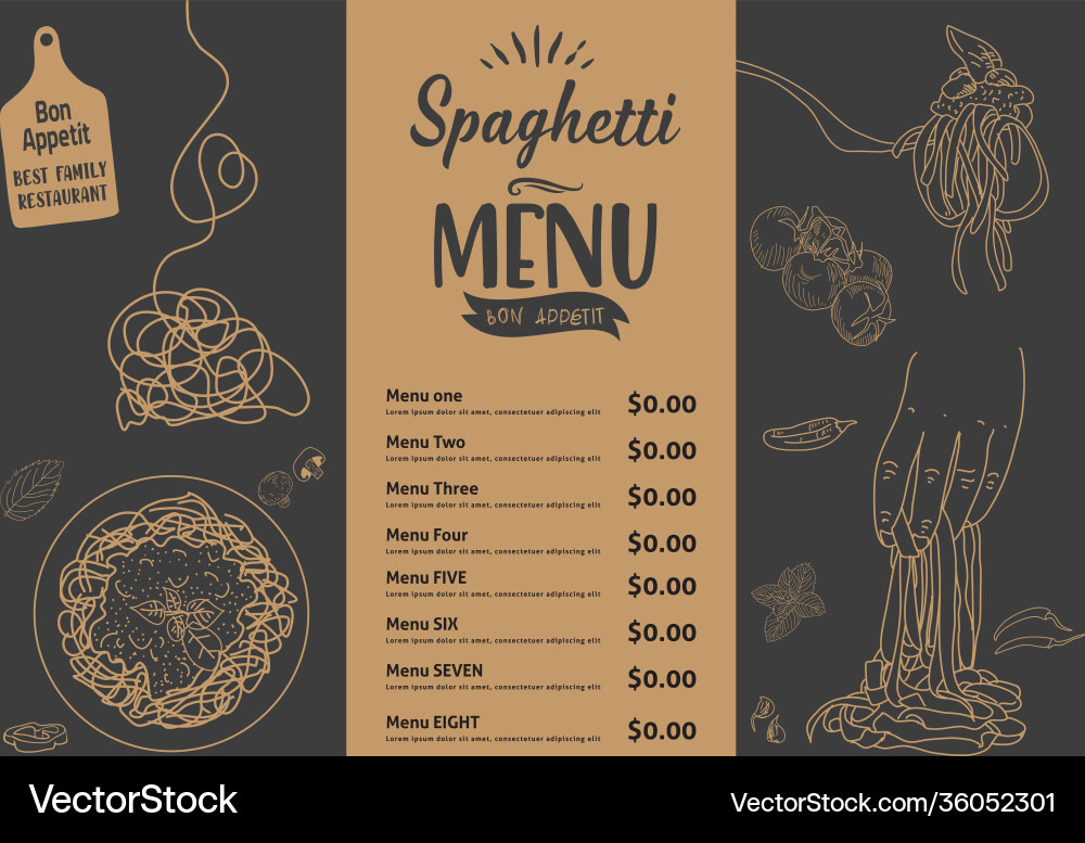 Italian spaghetti Royalty Free Vector Image - VectorStock