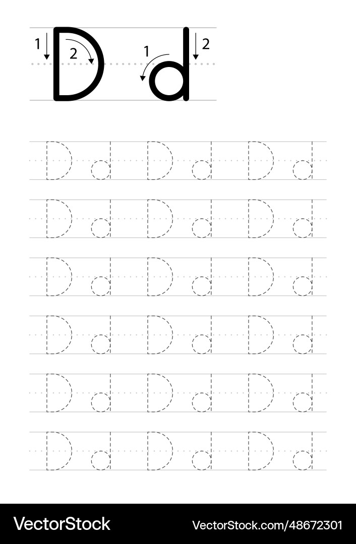 Letter D Tracing Worksheets
