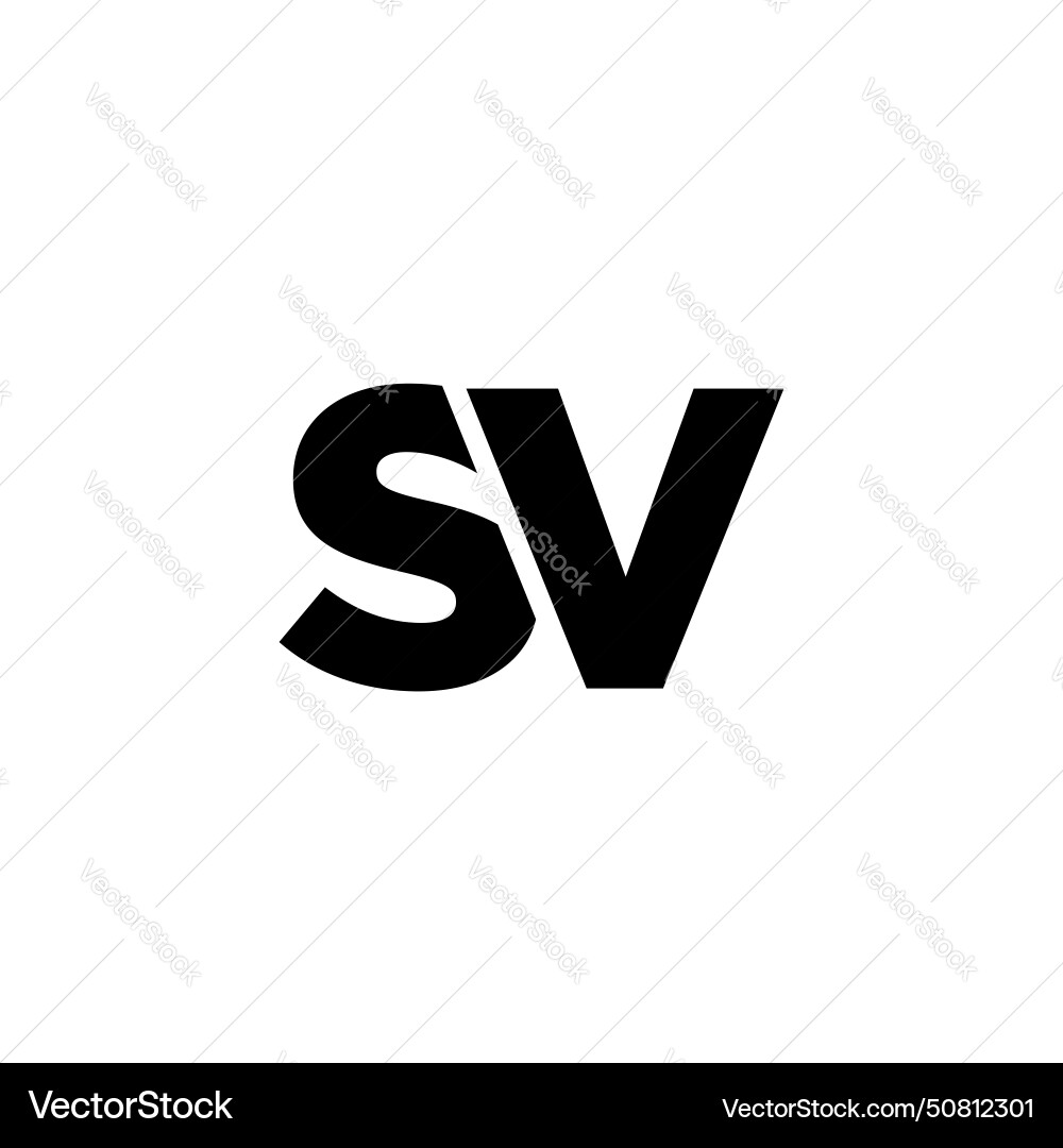 Letter s and v sv logo design template minimal Vector Image