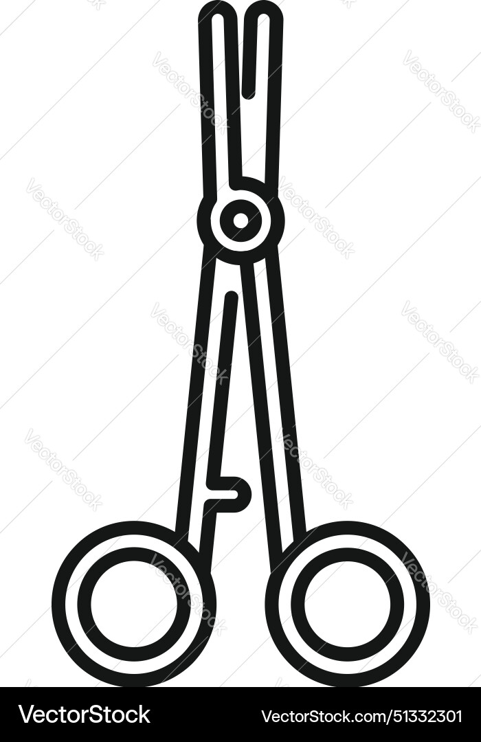 Simple black scissors icon Royalty Free Vector Image