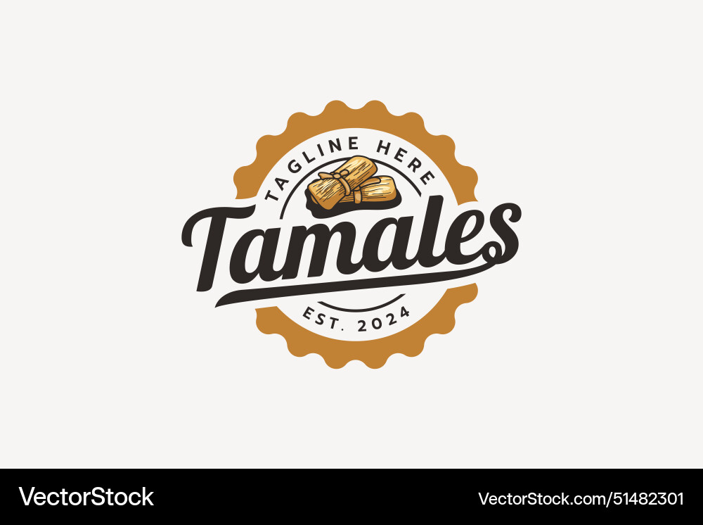 Tamales logo with a combination of two Royalty Free Vector