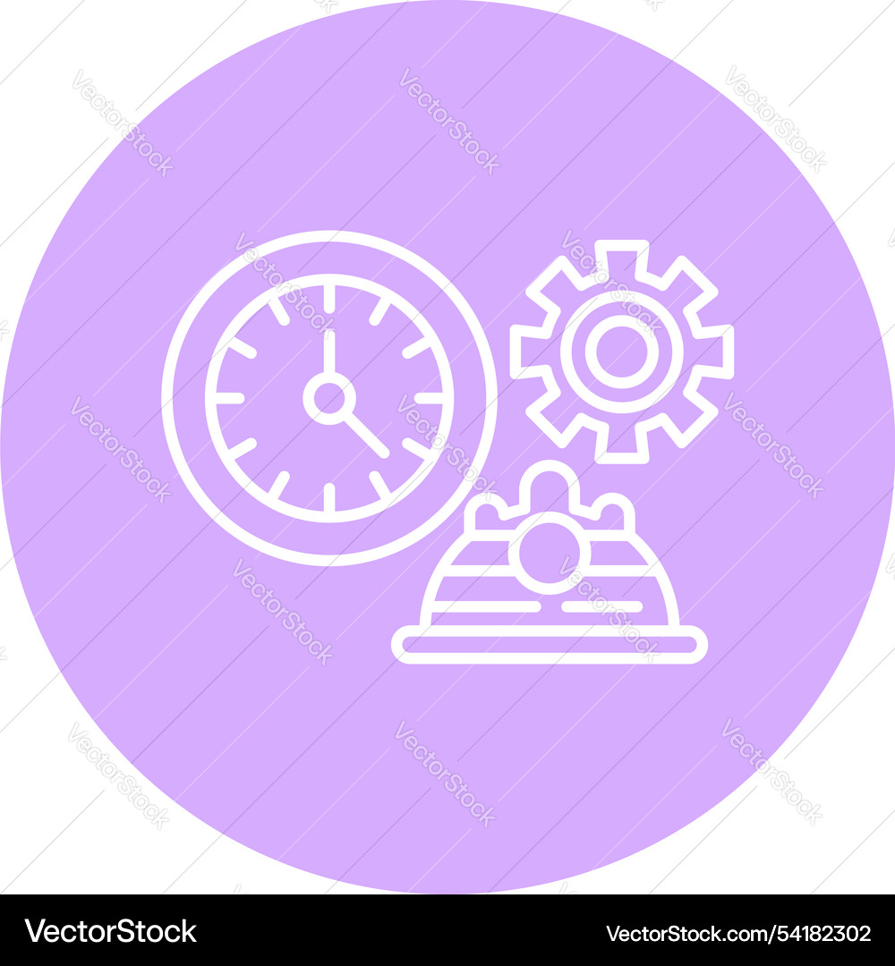 Arbeitszeit Linienkreis Icon Lizenzfreies Vektorbild