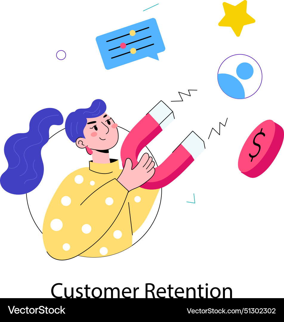 Customer retention Royalty Free Vector Image - VectorStock