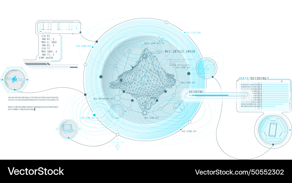 Futuristic geoscience hud interface design Vector Image