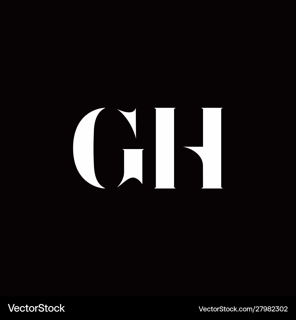 Gh logo letter initial designs template Royalty Free Vector