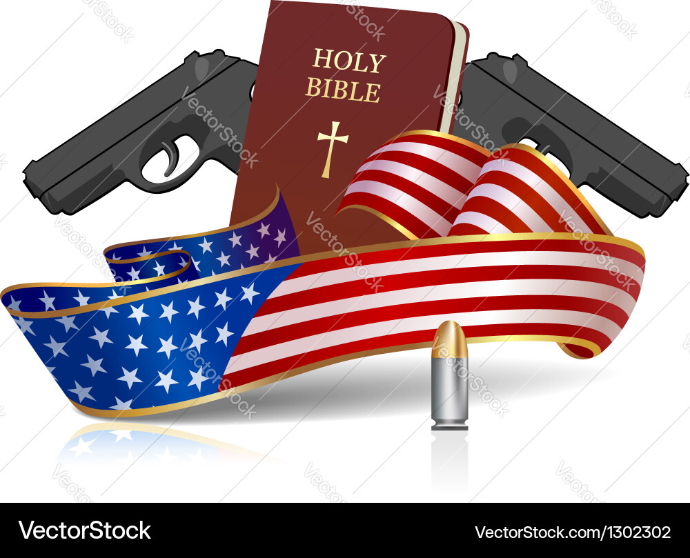 Guns and holy bible Royalty Free Vector Image - VectorStock