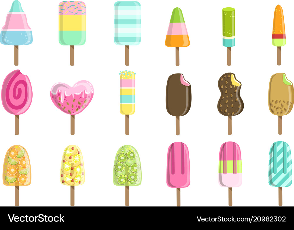 Eis auf Stick-Set Lizenzfreies Vektorbild - VectorStock