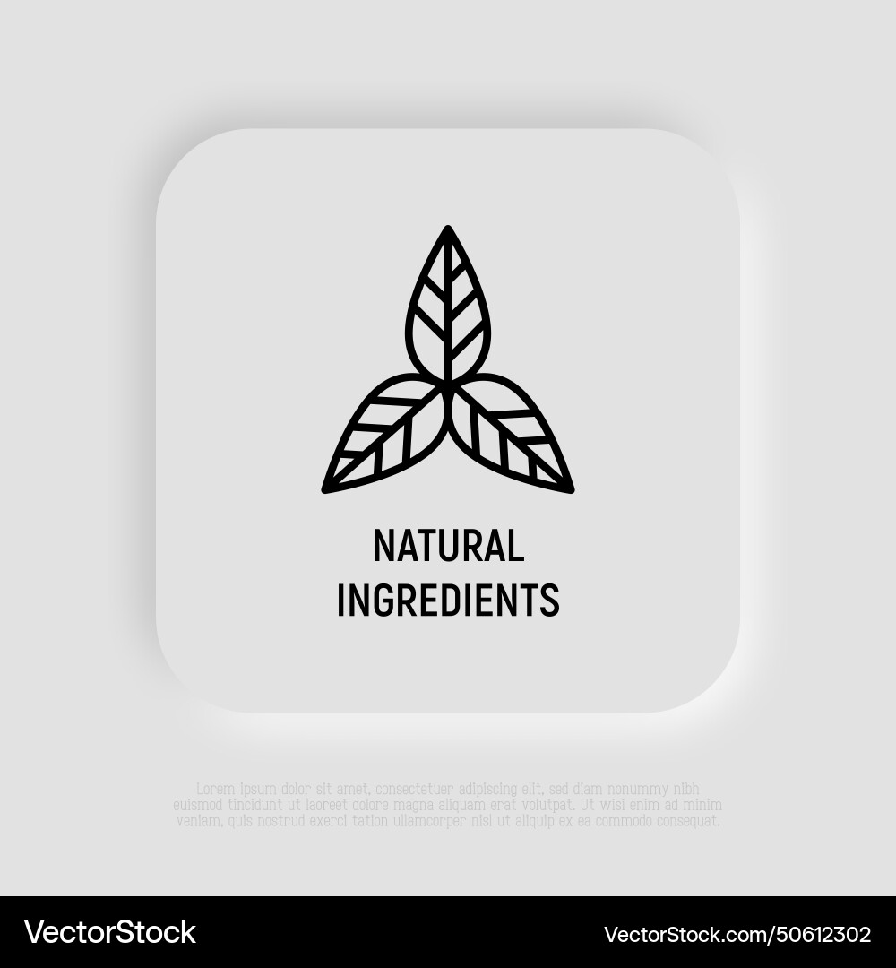 Natural ingredients symbol thin line icon Vector Image