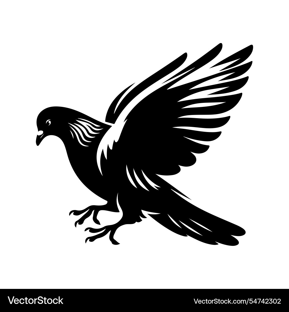 Pigeon silhouette Royalty Free Vector Image - VectorStock