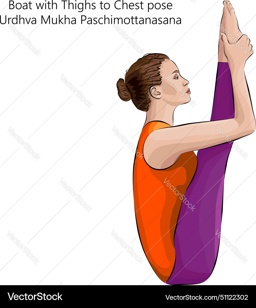 Urdhva mukha paschimottanasana pose Royalty Free Vector