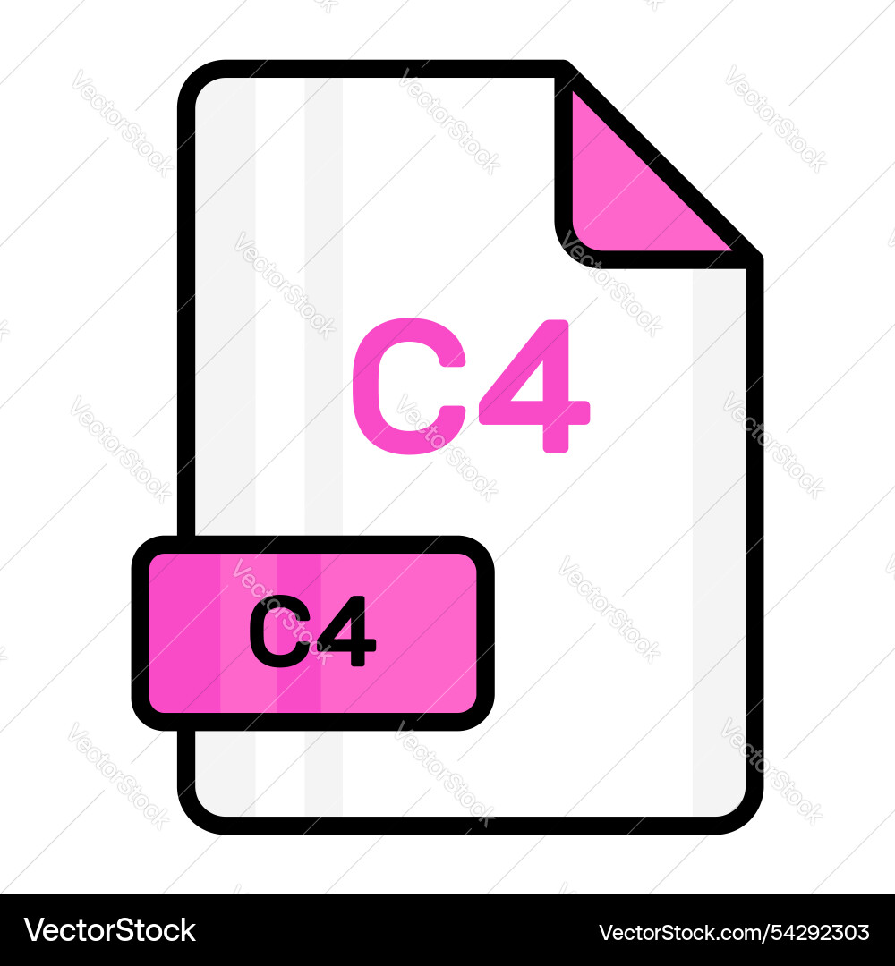 An amazing icon of c4 file editable design Vector Image